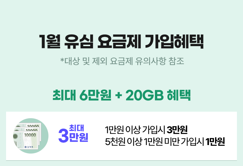 초저가 유심요금제! LTE 유심 (500MB/60분) | U+유모바일